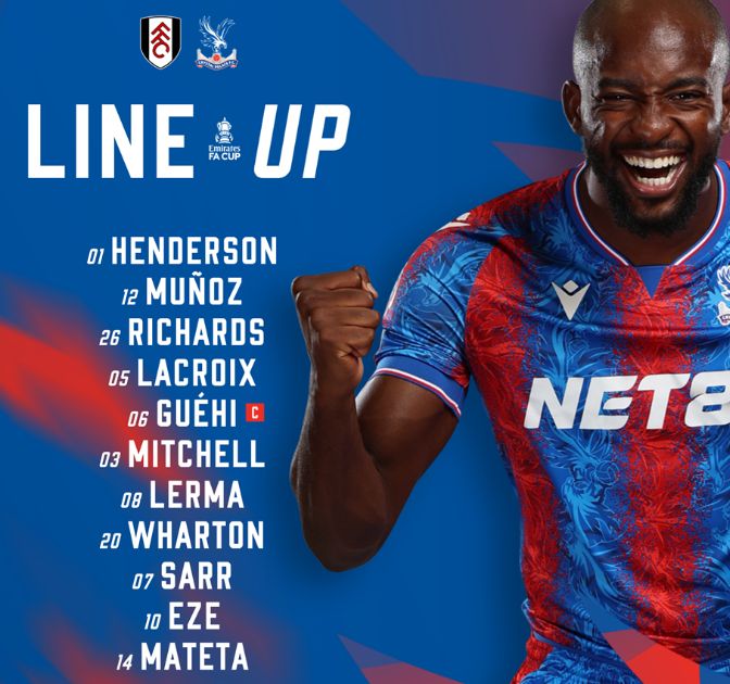 FA Cup | Official Fulham FC vs Crystal Palace FC Lineups Timeline 2025 ...