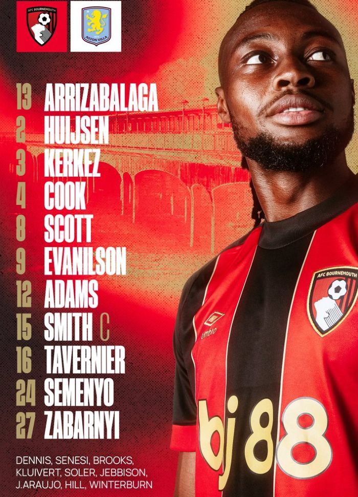 PL | Official AFC Bournemouth vs Aston Villa FC Lineups Timeline 2025 ...